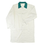 Heavy Duty White Butcher Coat with Green Collar – Big Doings