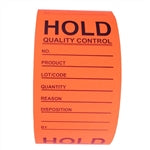 Fluorescent Red "Hold Quality Control" Labels - 3" by 5" - 500 ct – Big ...